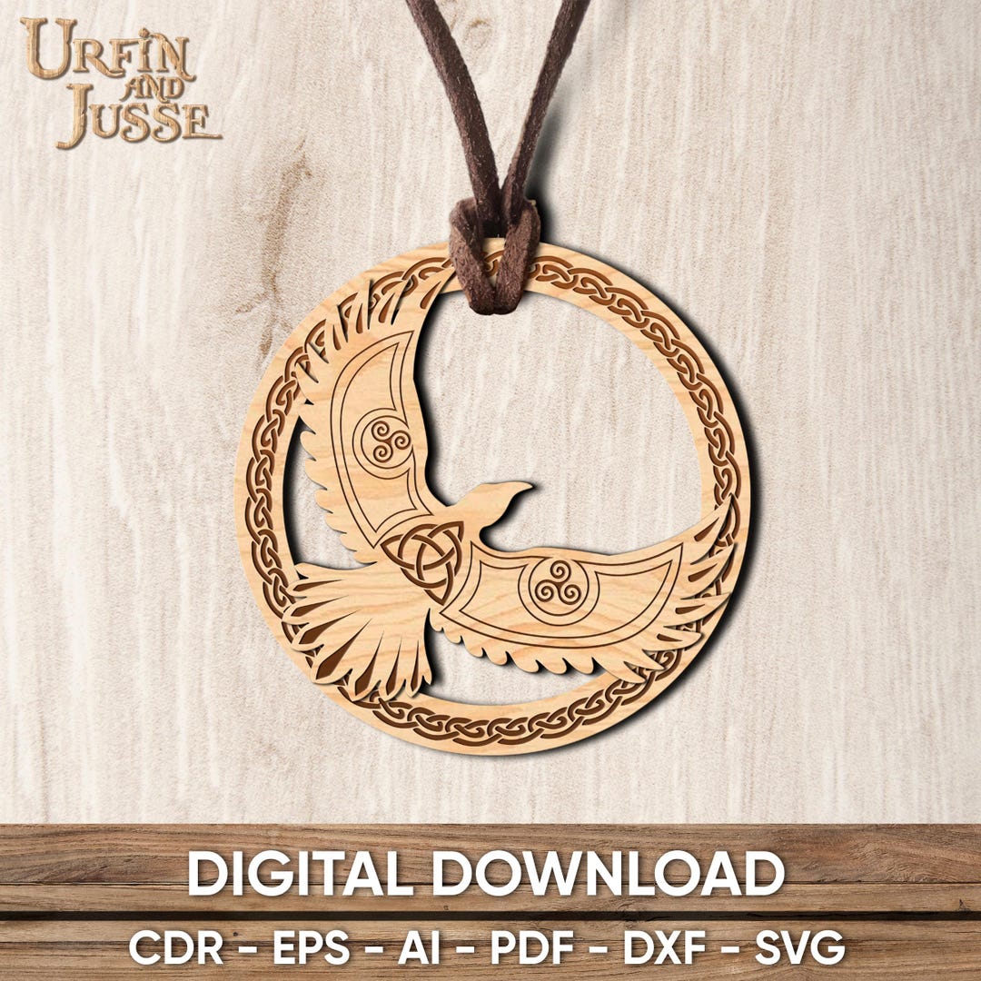 Raven Necklace Design for Cutting Project, Digital Download Files, DXF ...
