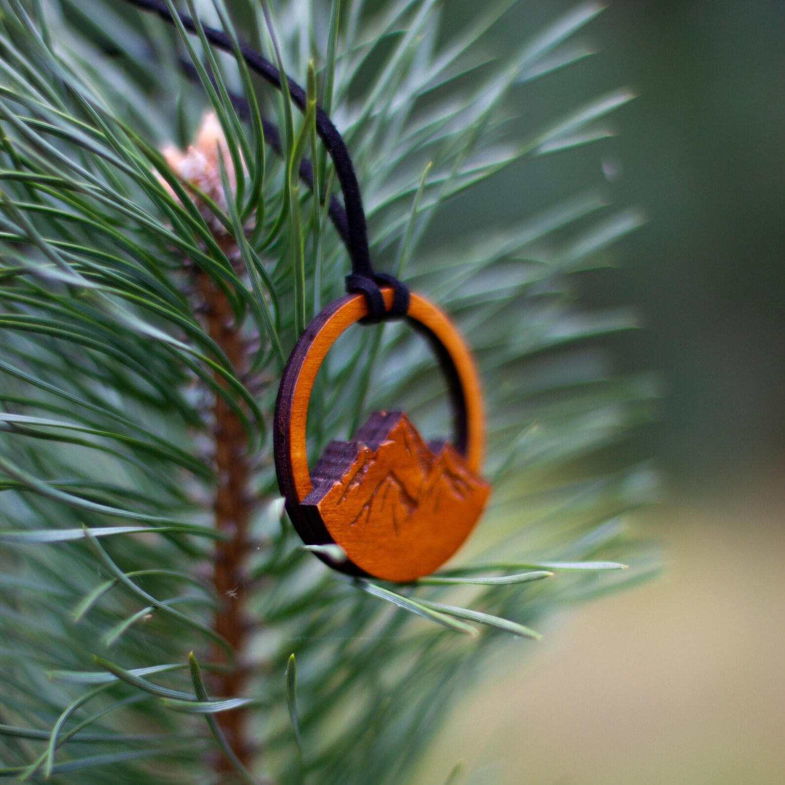Wooden Mountain Necklace, Earthbender Pendant, Four Elements Earth ...