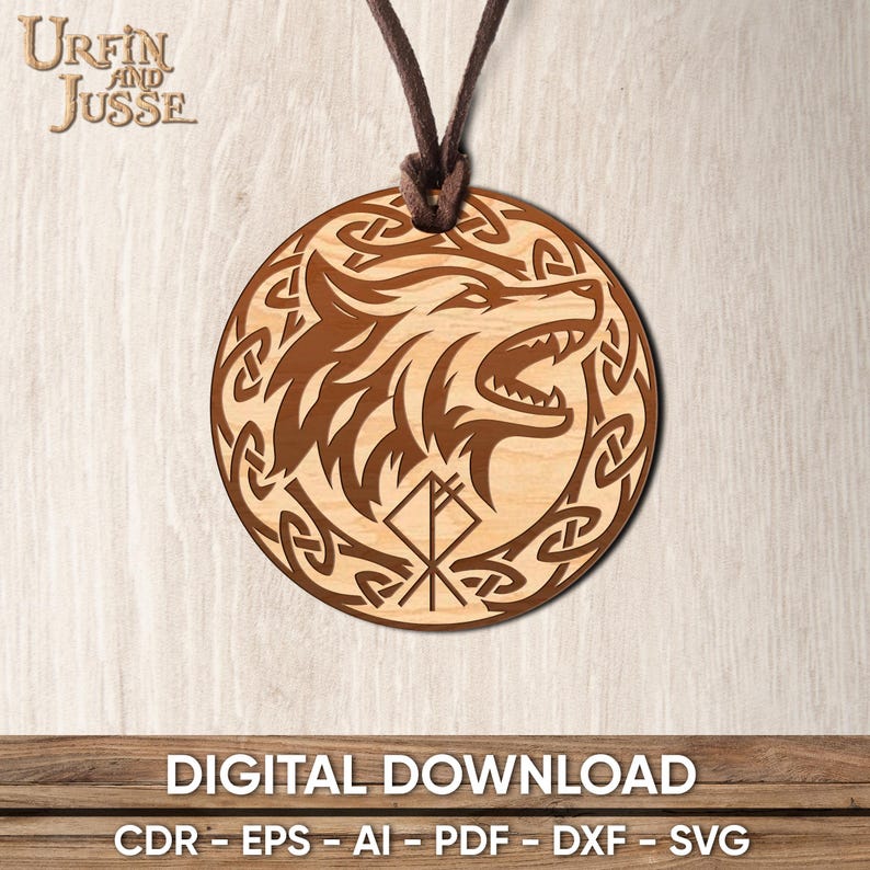 Wolf Pendant SVG, Fenrir Viking Necklace, Nordic Rune Symbol, Celtic ...