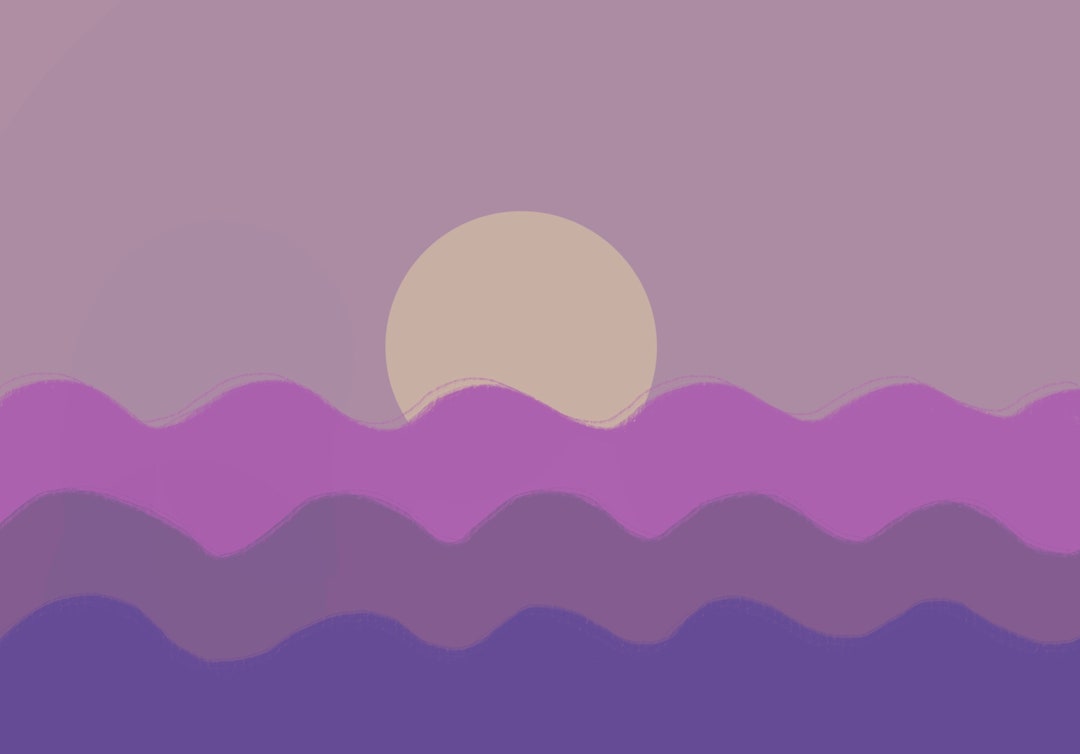 Atardecer lila impresión digital - Etsy España