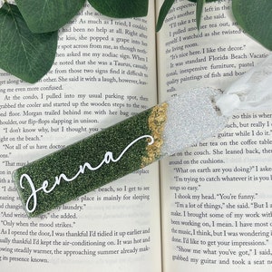 Custom Glitter and Foil Name Bookmark--book Lover Gift-personalized ...