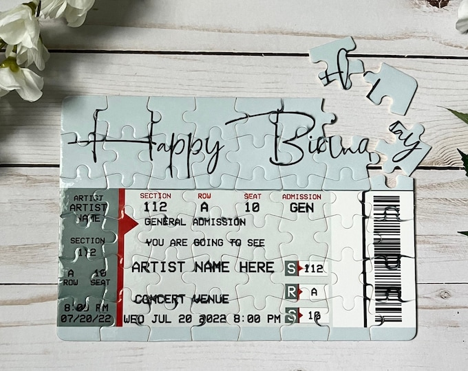 Concert Ticket Reveal Puzzle-- Concert Ticket-concert Ticket Gift ...