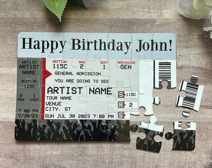 Concert Ticket Reveal Puzzle-- Concert Ticket-concert Ticket Gift ...