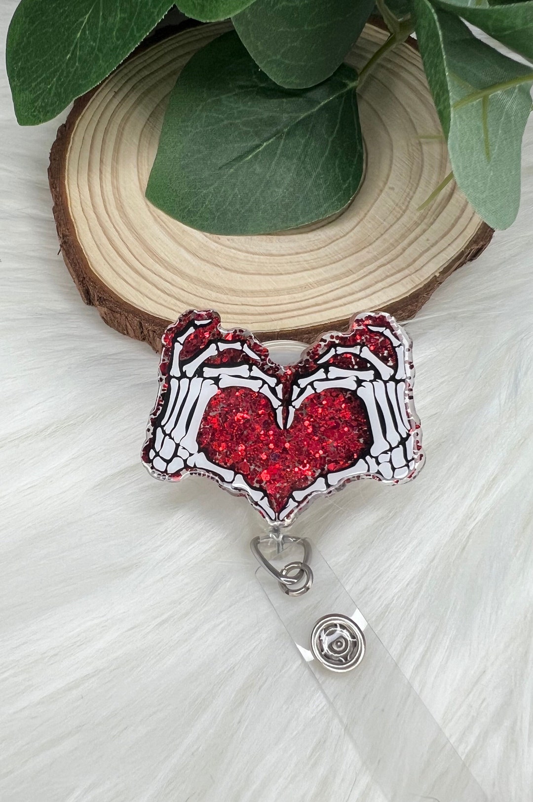Heart Skeleton Badge Reel--valentine Badge Reel-nurse Badge Reel-love ...