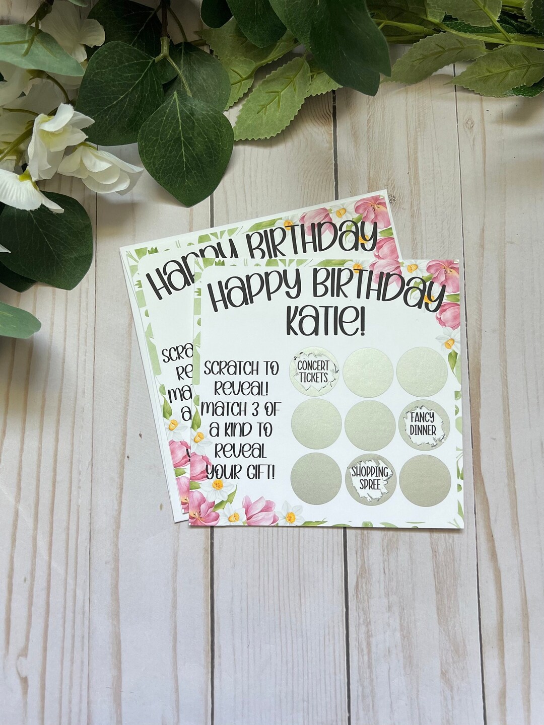 Floral Scratch and Match Card-- Concert Ticket-custom Concert-concert ...