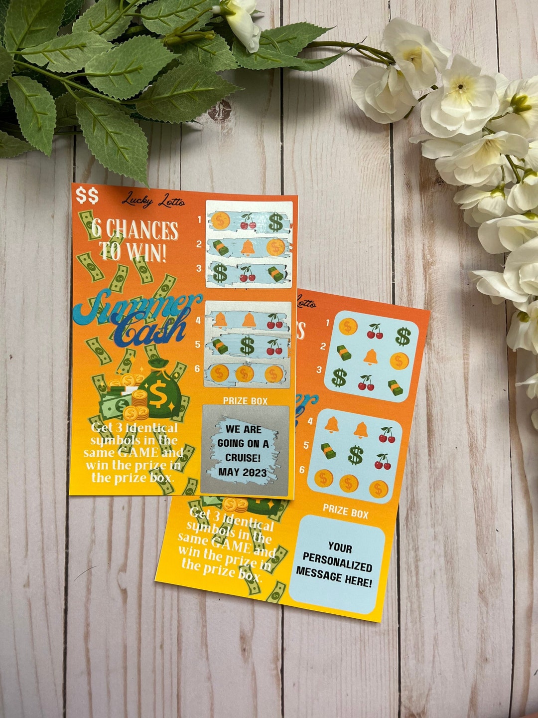 Summer Cash Scratch Ticket-- Scratch Card-scratch off Card-secret ...