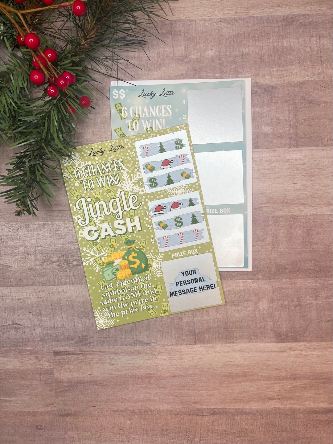 Jingle Scratch Ticket-- Christmas Scratch Card-christmas Lottery Gag ...