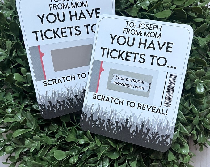 Concert Gift Scratch off Ticketsecret Message-vacation Reveal-surprise ...