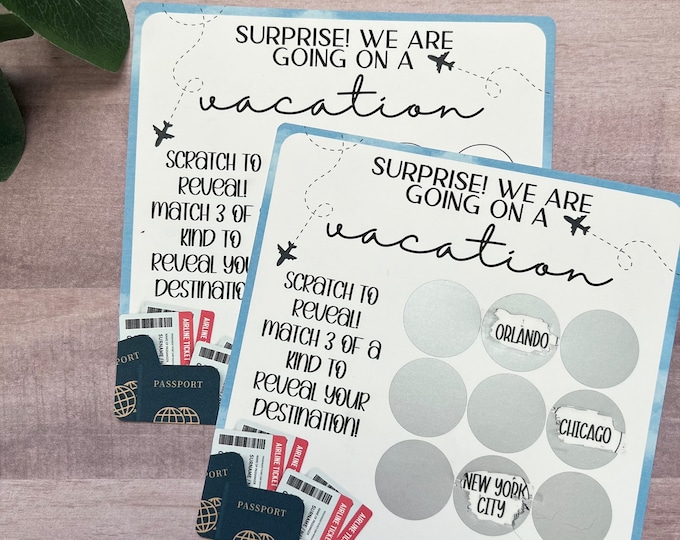 Travel Scratch and Match Vacation Reveal--secret Message-vacation ...