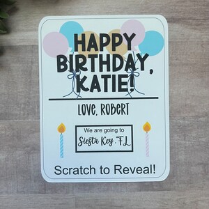 Birthday Scratch off Ticket--secret Message-vacation Reveal-surprise ...