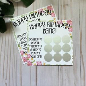 Floral Scratch and Match Card-- Concert Ticket-custom Concert-concert ...