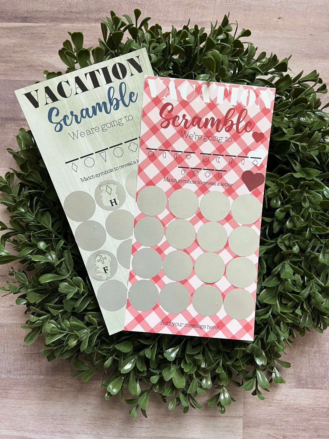 Vacation Scramble Scratch Ticket Vacation Reveal-custom - Etsy