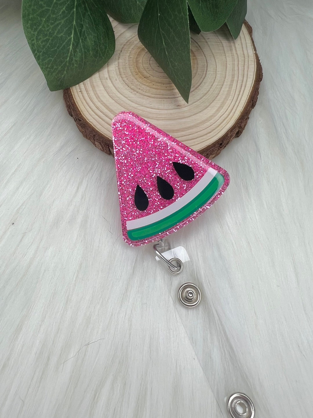 Pink Watermelon Badge Reel-tropical Badge Reel-summer Badge Reel ...
