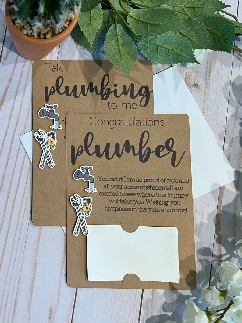 Plumber Trade School Graduation Card--plumber Gifts-plumber Card-trade ...