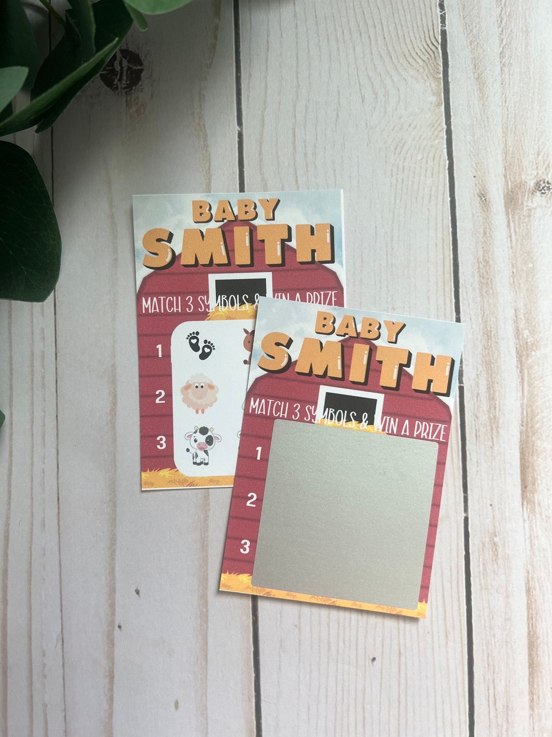 Farm Animals Lotto Scratch Game--baby Lottery Game-diaper Raffle Ticket ...