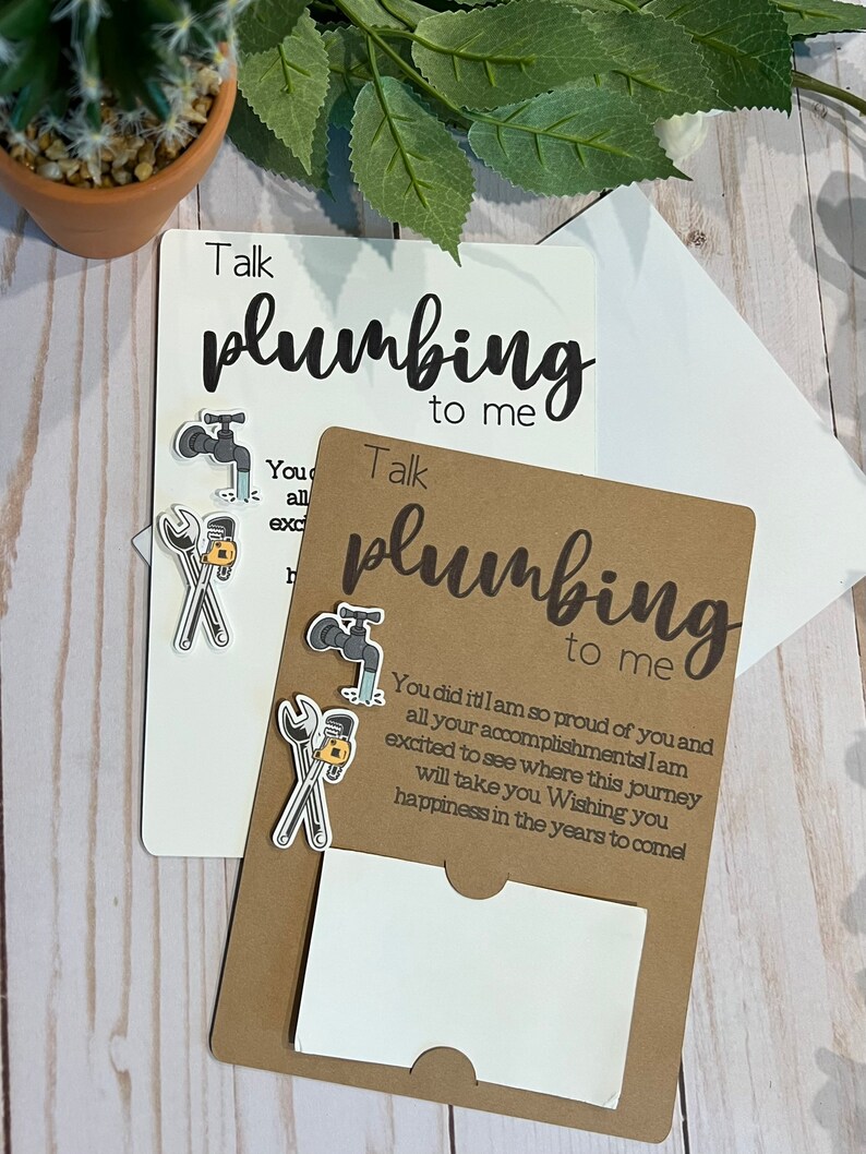 Plumber Trade School Graduation Card--plumber Gifts-plumber Card-trade ...