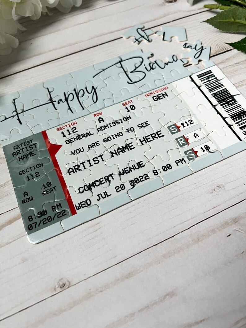 Concert Ticket Reveal Puzzle Concert Ticket-concert Ticket - Etsy
