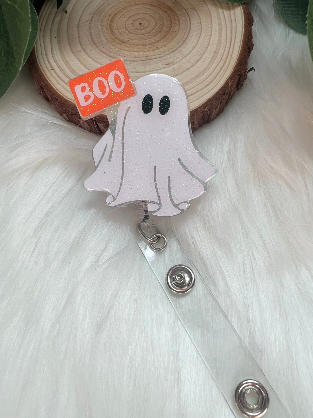 Glitter Ghost Badge Reel--halloween Badge Reel-nurse Badge Reel-fall ...