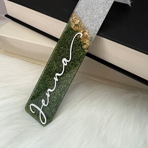 Custom Glitter and Foil Name Bookmark--book Lover Gift-personalized ...