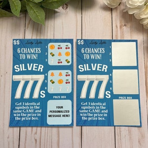 Silver Sevens Scratch Ticket-- Scratch Card-scratch off Card-secret ...