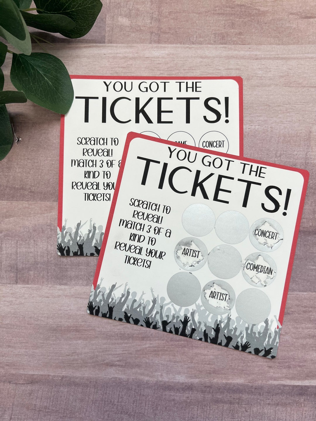 Ticket Scratch and Match Card Concert Ticket-custom Concert-concert ...