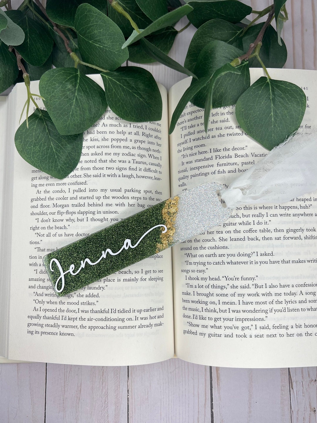 Custom Glitter and Foil Name Bookmark--book Lover Gift-personalized ...