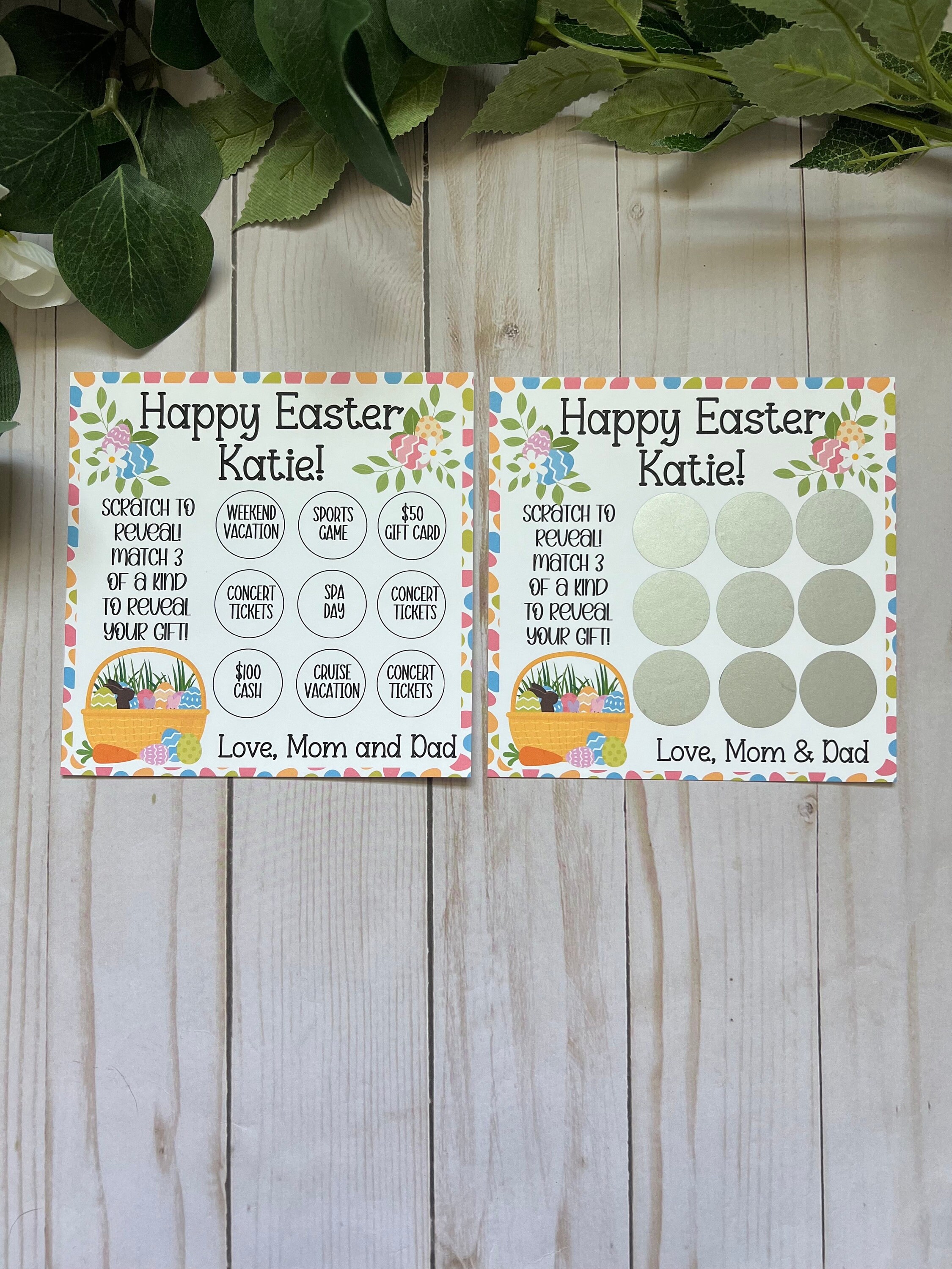 Easter Scratch and Match Card-- Concert Ticket-custom Concert-easter ...