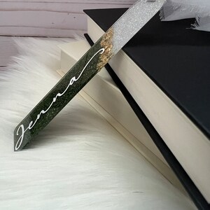 Custom Glitter and Foil Name Bookmark--book Lover Gift-personalized ...