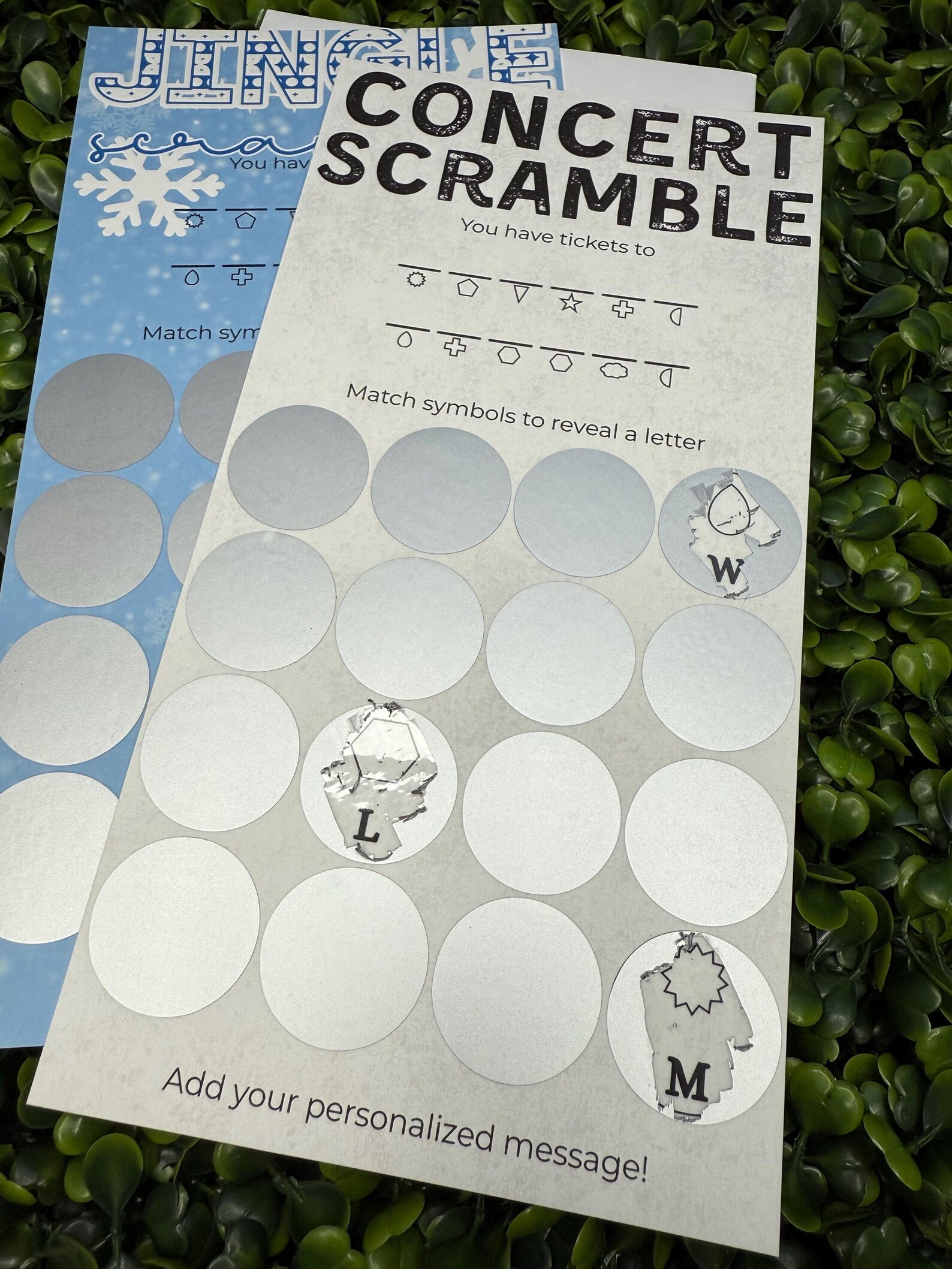 Concert Scramble Scratch Ticket-- Concert Ticket-custom Concert-concert ...
