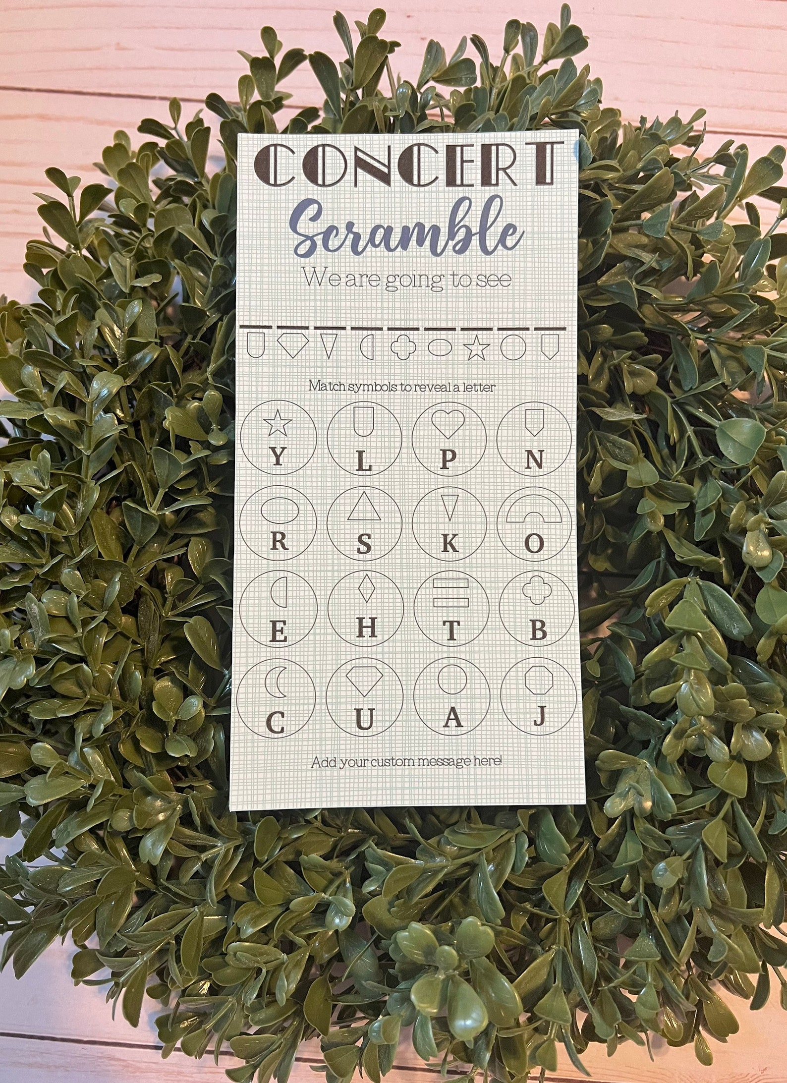 Concert Scramble Scratch Ticket Concert Ticket-custom Concert-concert ...