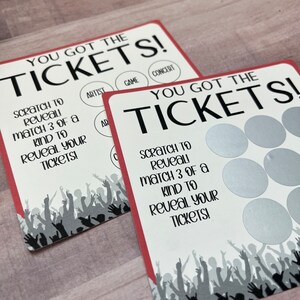 Ticket Scratch and Match Card Concert Ticket-custom Concert-concert ...