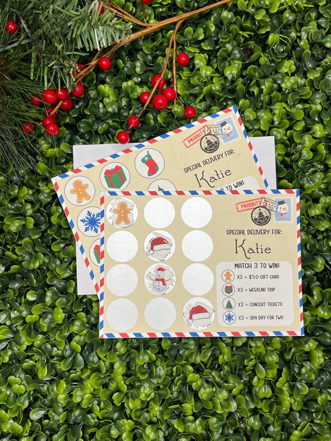 Christmas Postcard Scratch and Match Symbol Card-- Concert Ticket ...