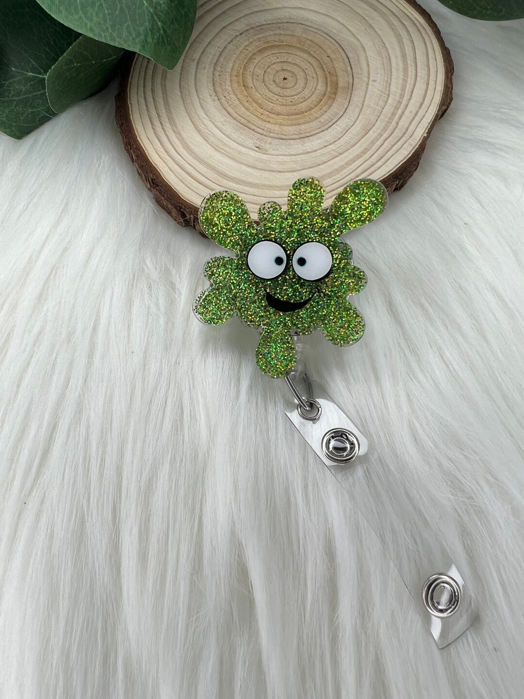 Animated Germ Badge Reel--medical Badge Reel-pediatric Doctor Gift ...