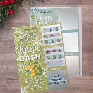 Jingle Scratch Ticket-- Christmas Scratch Card-christmas Lottery Gag ...