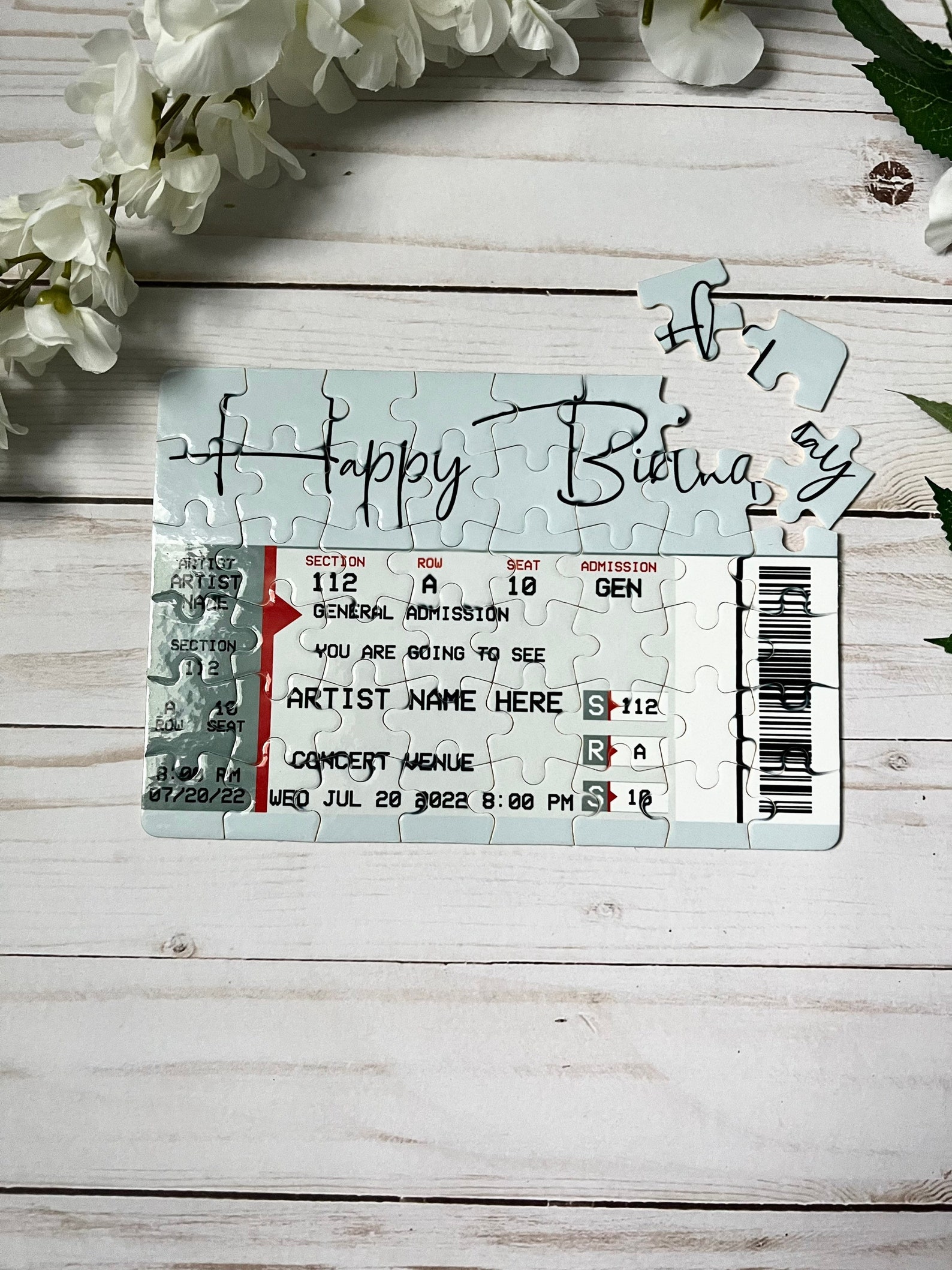 Concert Ticket Reveal Puzzle Concert Ticket-concert Ticket - Etsy