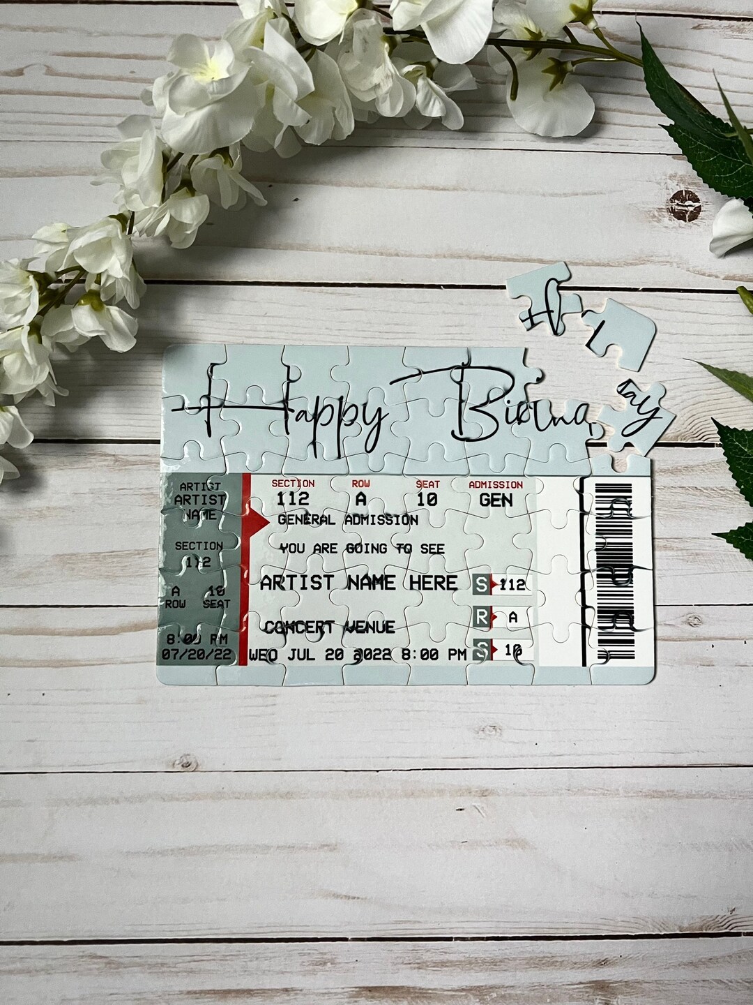 Concert Ticket Reveal Puzzle Concert Ticket-concert Ticket - Etsy