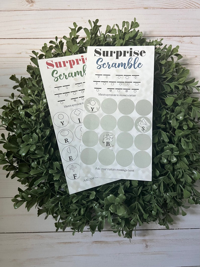 Surprise Scramble Scratch Ticket Scratch Card-scratch off - Etsy