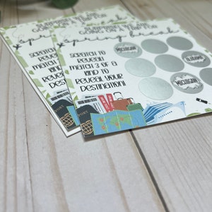 Spring Break Travel Scratch and Match Vacation Reveal--secret Message ...