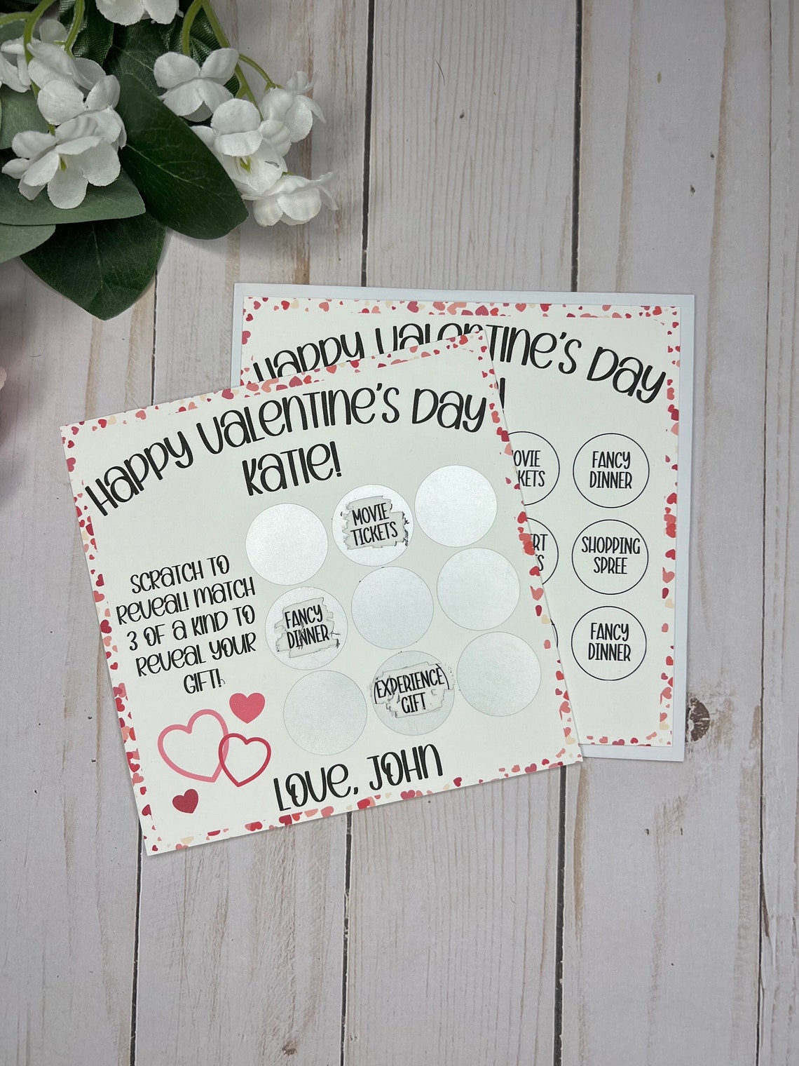 Valentine Scratch and Match Card--love Day Gift- Concert Ticket-custom ...
