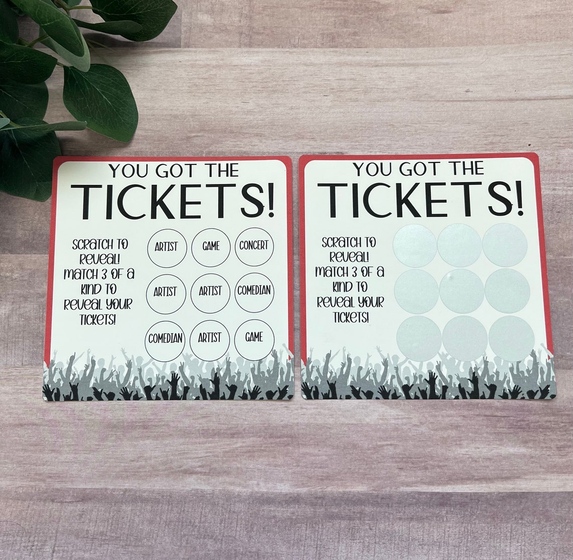 Ticket Scratch and Match Card-- Concert Ticket-custom Concert-concert ...