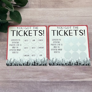 Ticket Scratch and Match Card Concert Ticket-custom Concert-concert ...