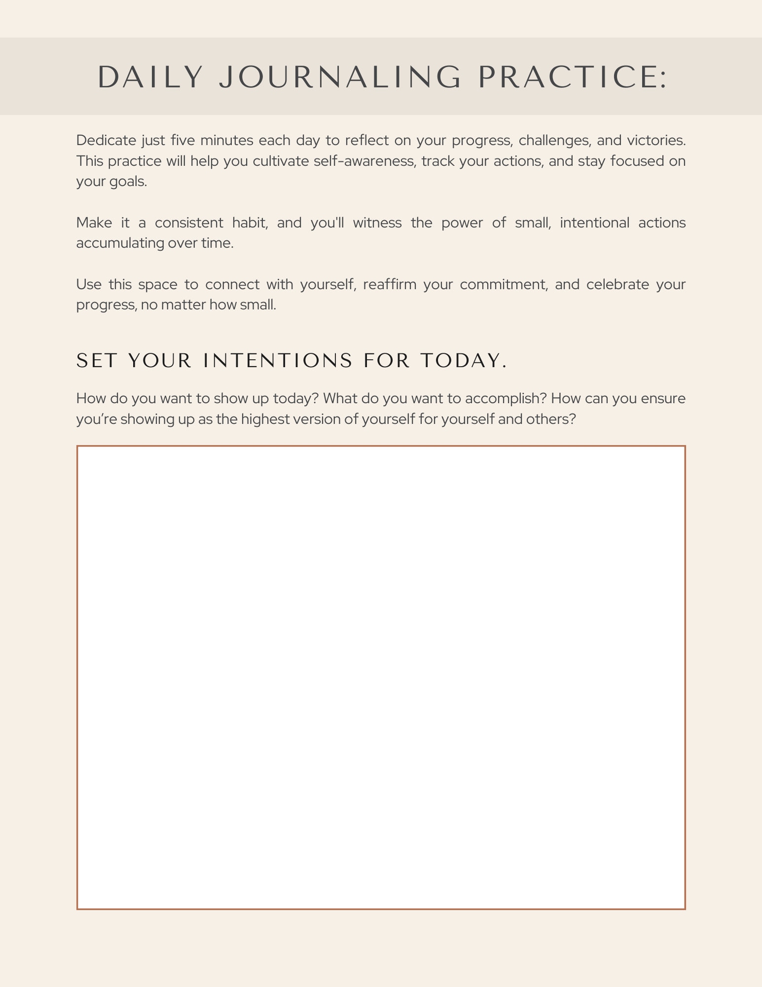 Modern Goal Setting Journal, Printable, Finish Strong: the 5-minute ...