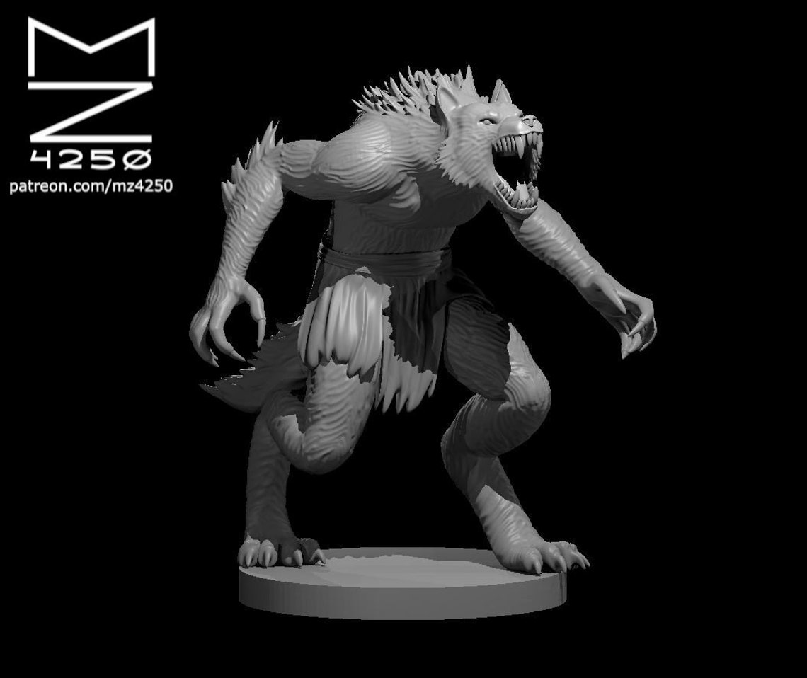Werewolf Miniature for Dungeons and Dragons by Mz4250 - Etsy
