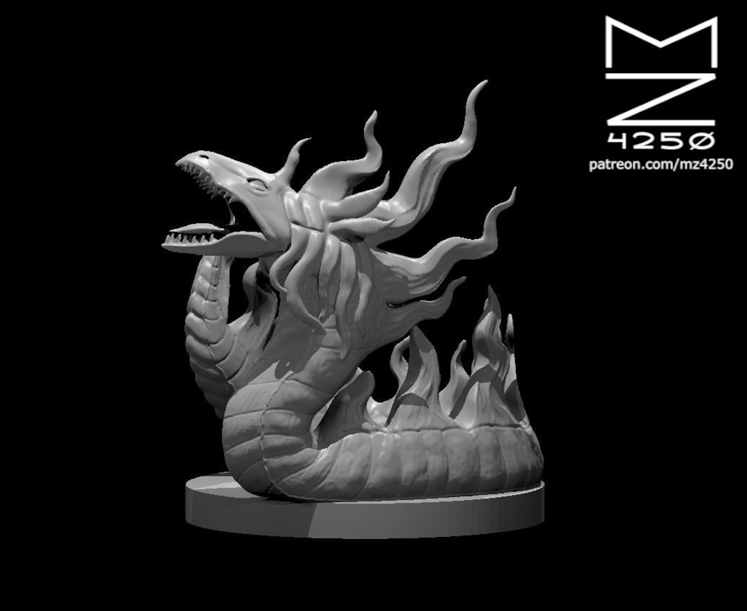 Salamander fire Snake, Miniature for Dungeons and Dragons by Mz4250 - Etsy