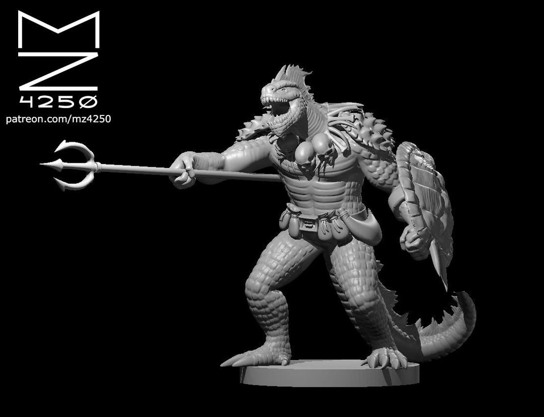 Lizardfolk King/queen, Miniature for Dungeons and Dragons by Mz4250 - Etsy