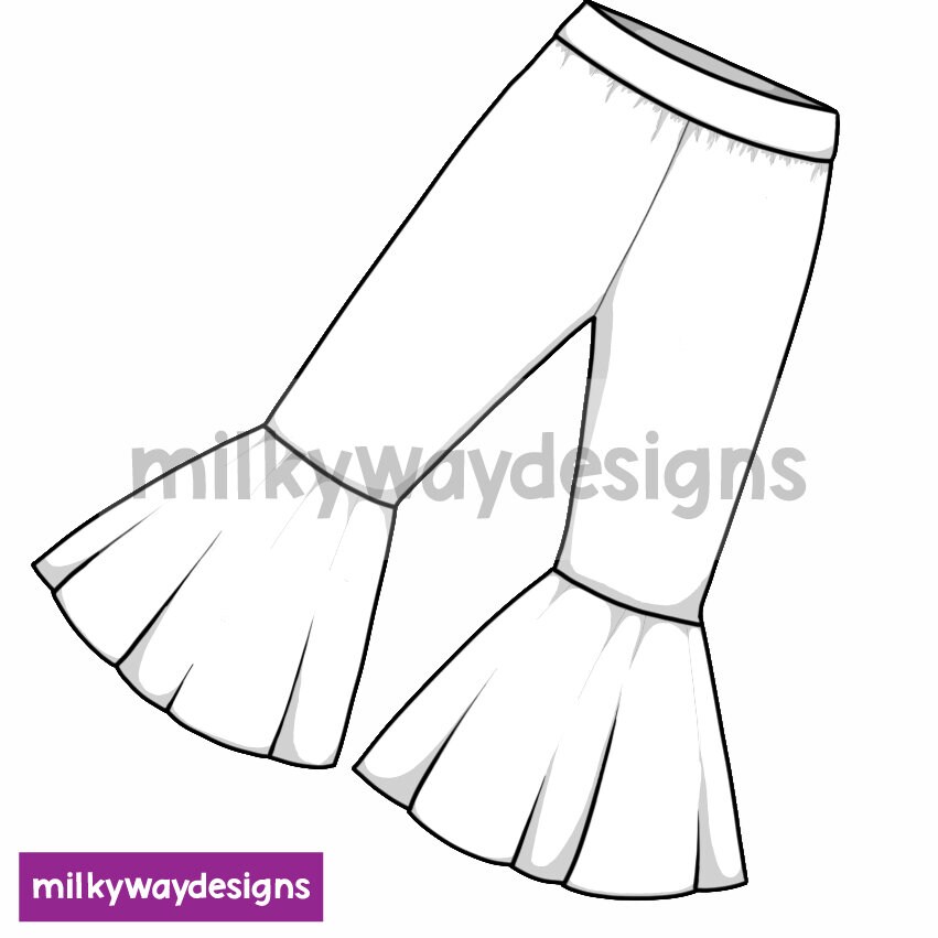 Mock up Template Bell Bottom Pants PNG Canva Etc - Etsy