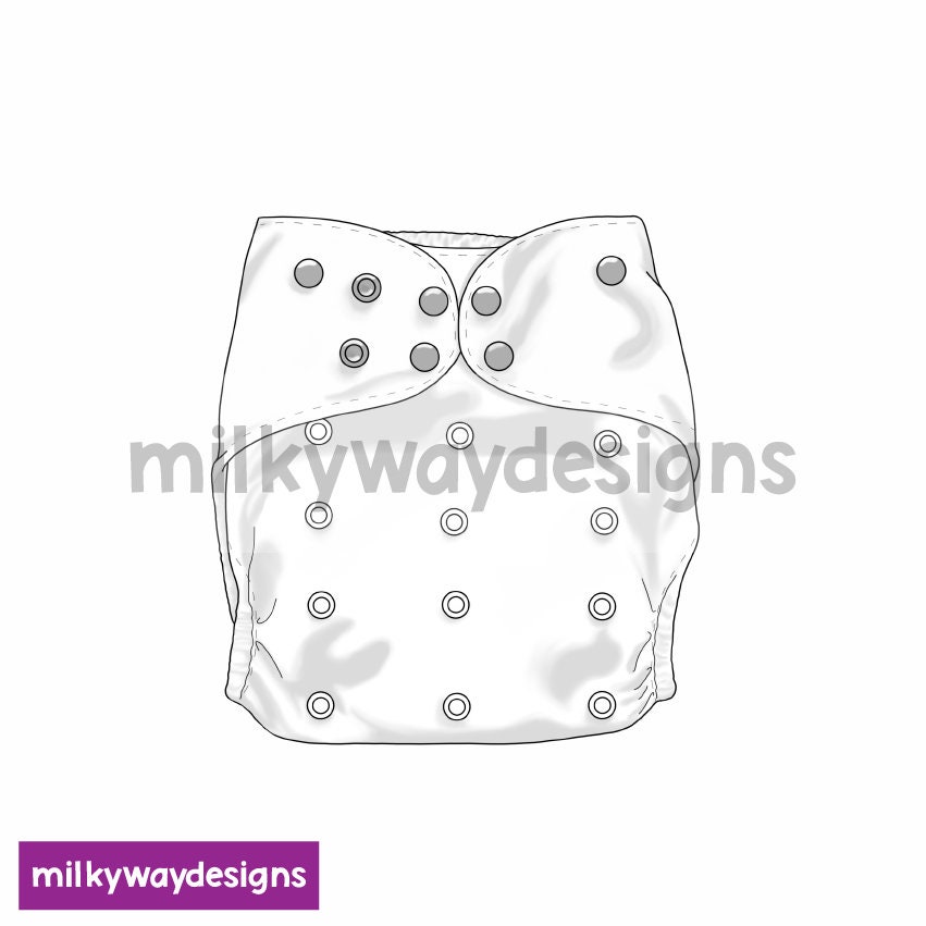 Product Mock up Template Adjustable Cloth Diaper Nappy Reusable 3 Views ...