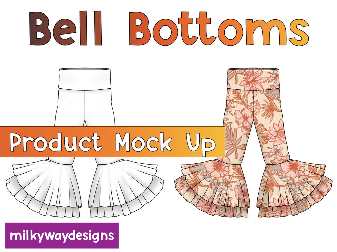 Product Mock up Template Bell Bottom Trousers, PNG Canva Etc - Etsy