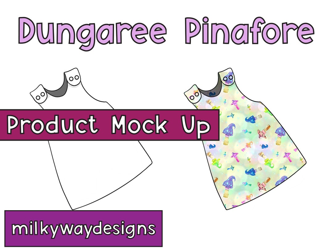 Product Mock up Template Pinafore Dungaree A Line PNG Canva Etc - Etsy