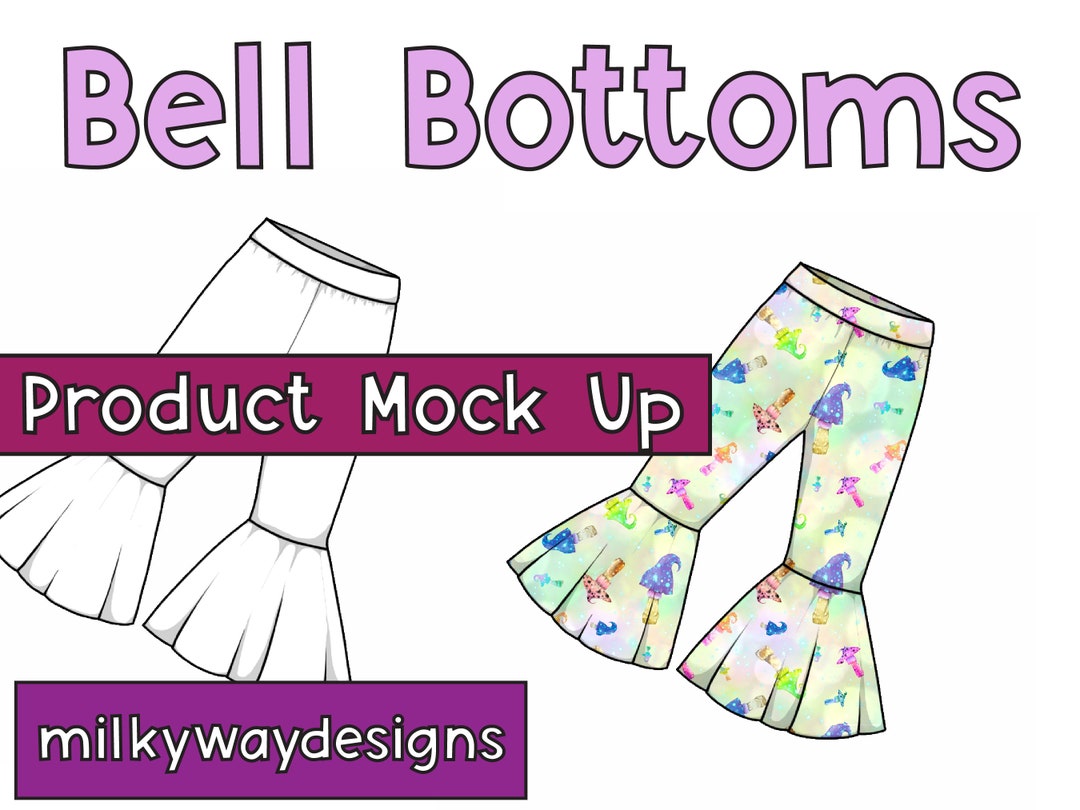 Mock up Template Bell Bottom Pants PNG Canva Etc - Etsy